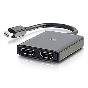 C2G 54292 USB Powered 4K 2-Port Mini DisplayPort to HDMI MST Hub Monitor Splitter, Black