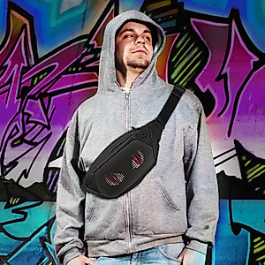 Led Fanny Packs with Bluetooth and Programmable, Crossbody Running Waist Bag DIY Backpack, LED Display Pixel Screen, for Men Women Daypack Daily Sports Mountaineering Travel