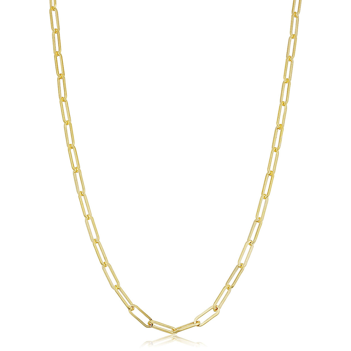 Solid 14k Yellow Gold Filled Paperclip Chain Necklace (3.1 mm, 18 inch)