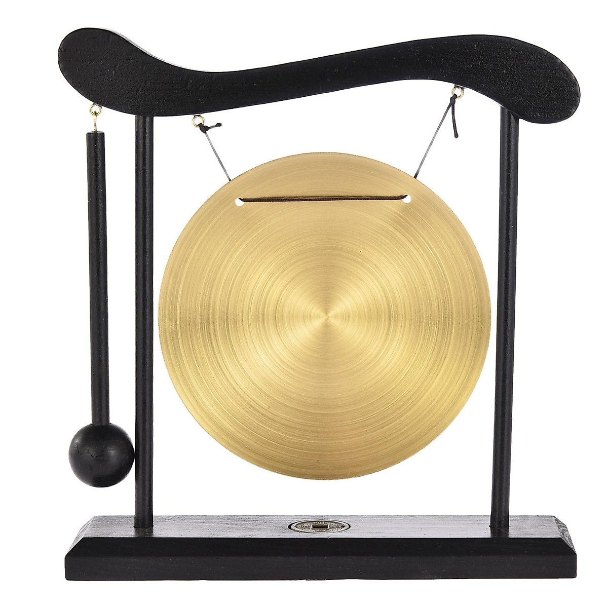 Xiaoling Zen Chinese Table Gong - Zen Art Brass Feng Shui Desktop Gong, Mini Percussion Desk Gong with Mallet, Wind Chime Percussion Instruments, for Home Decor Housewarming Gift