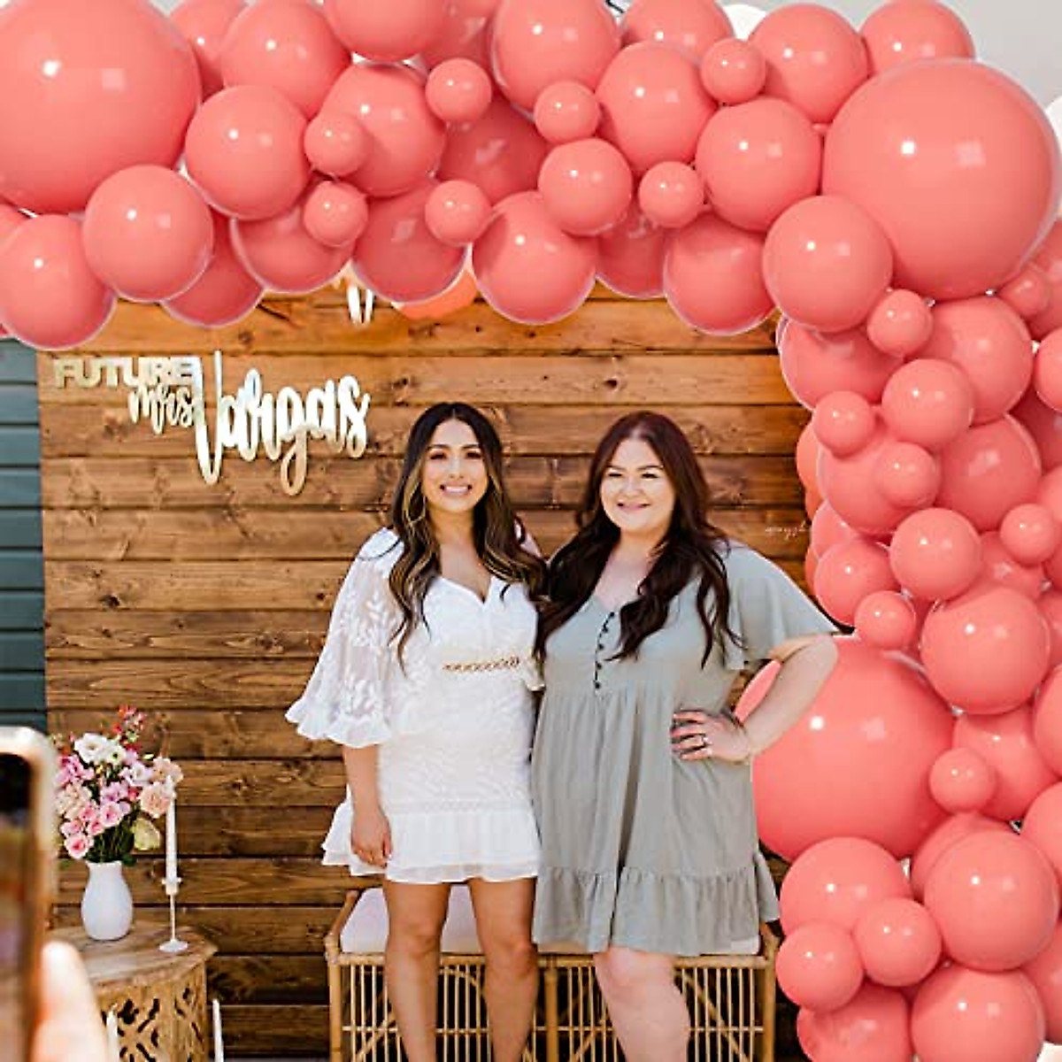 Coral Red Balloon Arch Kit, Thickened 100Pcs Red Balloons Different Sizes 18/12/5 Inch for Birthday Party Graduation Bachelorette Anniversary Wedding Gender Reveal Baby Shower Decorations Supplies