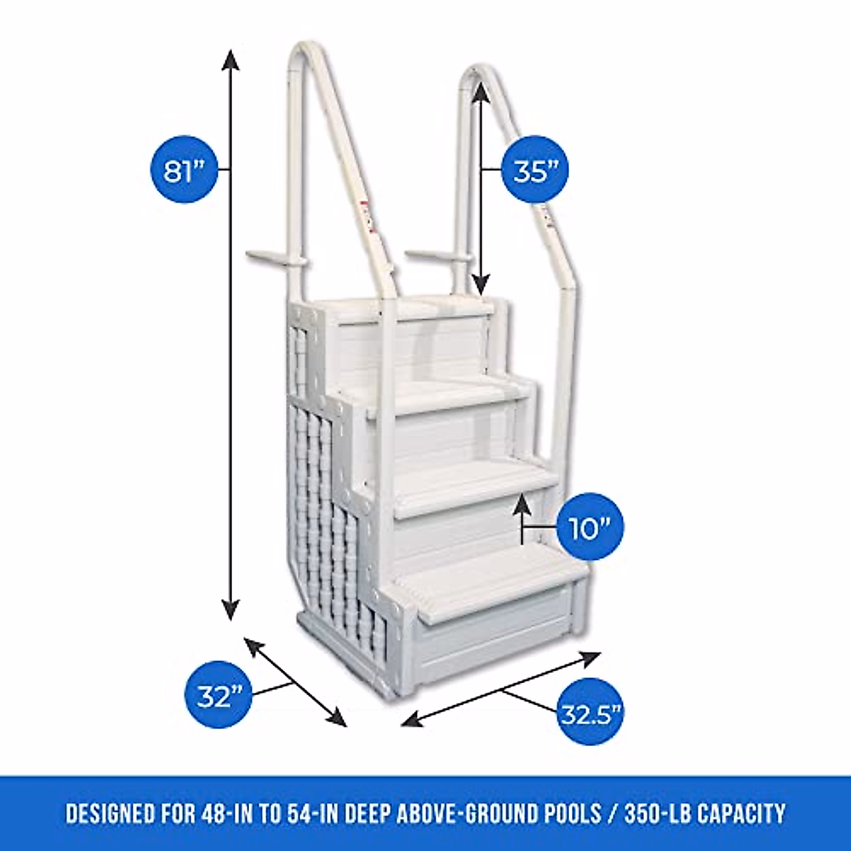 Blue Wave Easy Pool Step Above Ground Swimming Pool Step to Deck