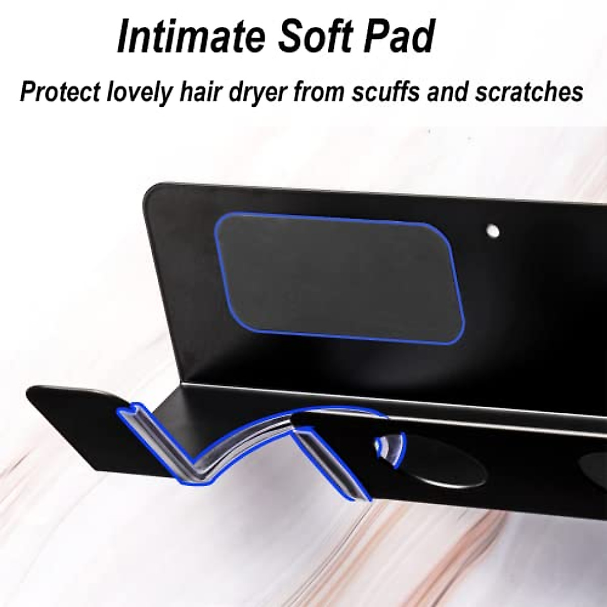 Hair Dryer Holder for Dyson Supersonic - Wall Mounted, Black Strong Magnetic Bracket Organizer for Attachments, Space-Saving Blow Hair Dryer Storage Shelf, Sturdy Bathroom Hair Care Tool Rack