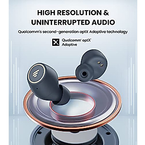 Edifier TWS1 PRO True Wireless Earbuds - Bluetooth V5.2 - Qualcomm® AptX-Adaptive - 42H Playtime - CVC™ 8.0 Call Noise Cancelling - IP65 Waterproof - Touch Control - Built-in Dual Microphones - Grey