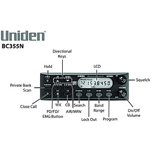 Uniden BC365CRS 500 Channel Clock/FM Radio Scanner with Weather Alert & BC355N 800 MHz 300-Channel Base/Mobile Scanner, Close Call RF Capture, Black