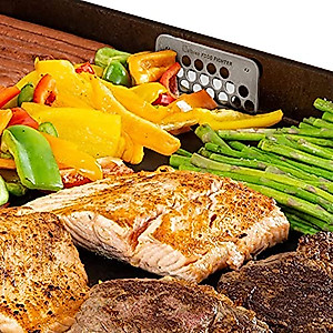 Salbree Food Fighter Mesh Screen Grease Gate Blocks Food from Falling into Rear Grease Trap Cup Tray & Compatible with All Blackstone Griddle Accessories Goalie, Universal Fit All Black Stone Grills