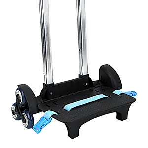 YsXoWiui Backpack Hand Truck, Compact Portable Backpack Trolley, Luggage Cart, Foldable Wheeled Hand Trolley, Style A (6 Wheels Blue)