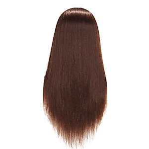 Hairingrid Mannequin Head 24"-26"100% Human Hair Hairdresser Cosmetology Mannequin Manikin Training Head Hair and Free Clamp Holder (R71906LB0418H)