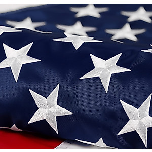 American Flag 3x5 ft Pole Sleeve Style: Longest Lasting US Sleeved Flag Made from Nylon, Embroidered Stars, Sewn Stripes, UV Protection Perfect for Outdoors! USA Flag