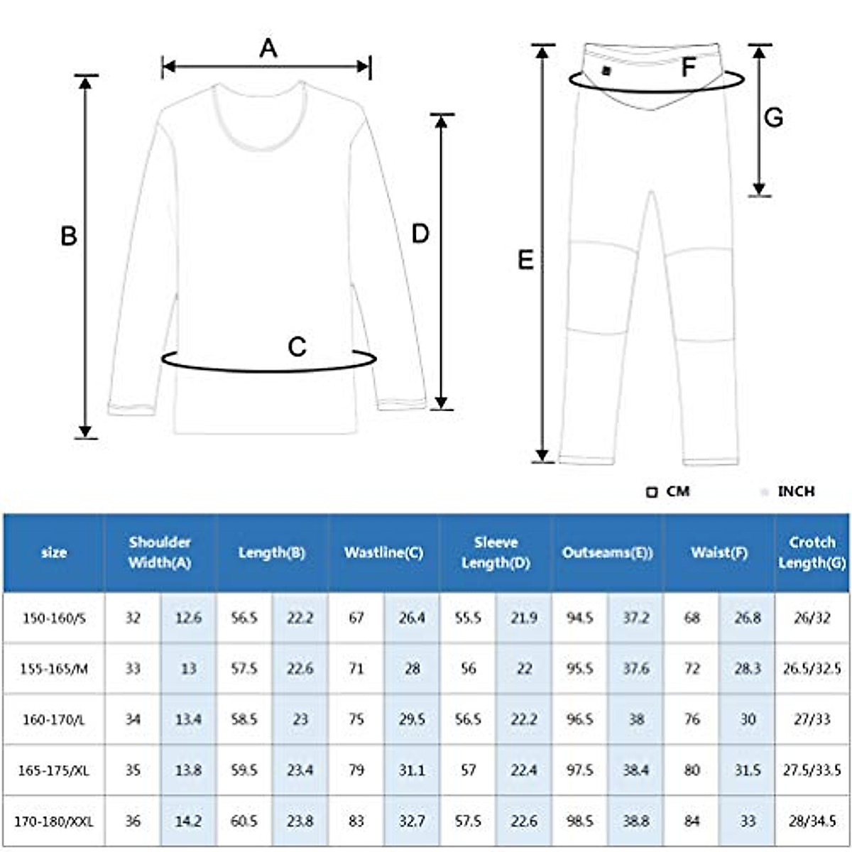 Thermal Underwear Set Women Men,Breathable Flexible undershirt snow gear for Home Indoors, Outdoors, Sports,Winter