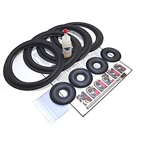Complete 4 Speaker KEF Speaker Foam Surround Edge Repair Kit - 4 Speaker Kit - 4 Dust Cap Donuts - Compatible with 104/2, 105/3, B200, B-200, SP1232, SP-1232, SP1236, SP-1236, SP1256, Many More