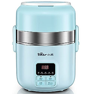 Bear DFH-B20J1 Smart Self Heated Lunch Box, Mini Hot Pot, Leakproof Plug-in Lunch Box with Keep Warm Function, Blue, 2L