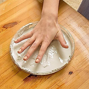 Creative Roots Handprint Stepping Stone, Includes 7-Inch Ceramic Stepping Stone & 6 Vibrant Paints, Garden Stepping Stone Kit, Paint Your Own Stepping Stone, DIY Stepping Stone for Kids Ages 8+ Red