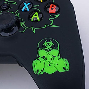 YoRHa Laser Carving Silicone Cover Skin Case for Xbox One S/Xbox One X Controller x 1(BH) with Thumb Grips x 10