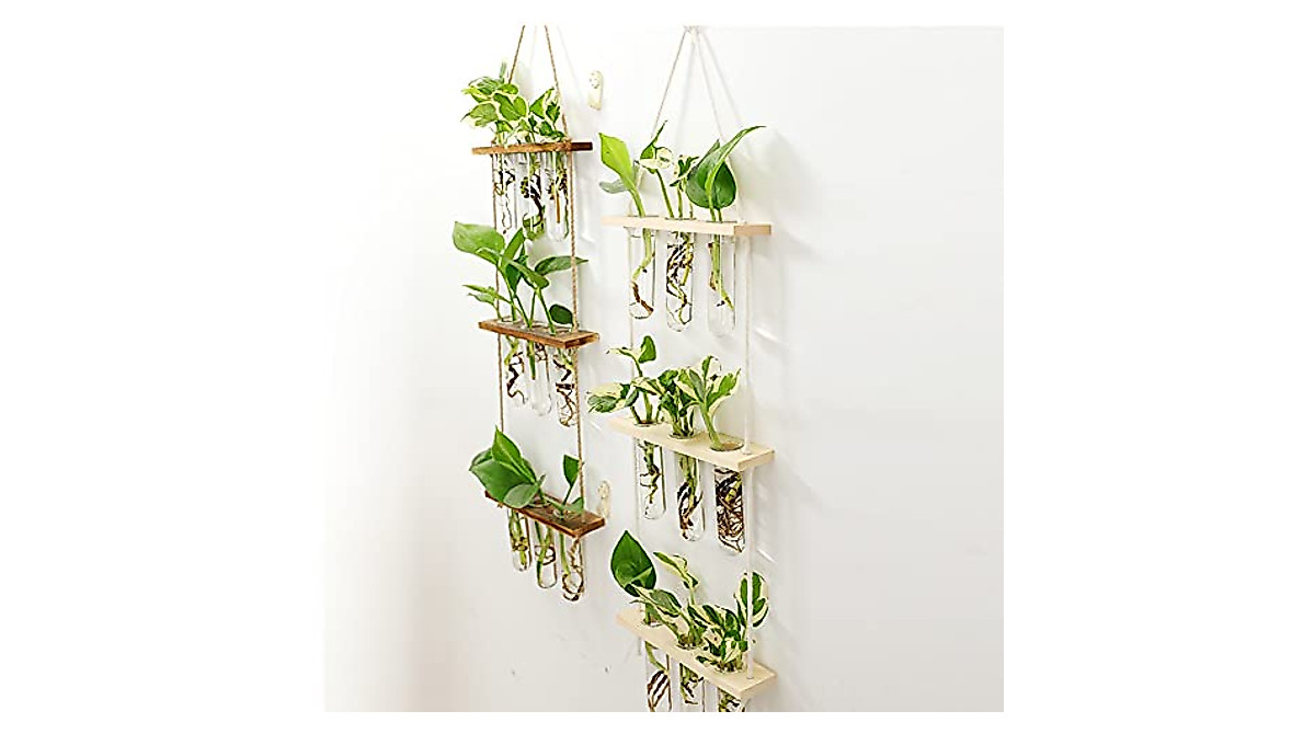 Stylish Wall Hanging Planter with 9 Test Tubes