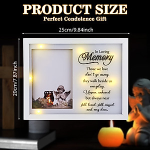 Karenhi Loving Memory Sympathy Gift Memorial Gift Sympathy Gift for Loss of Loved One 8" x 10" LED Memorial Shadow Photo Box Fits 6 x 4 in Pictures Photos