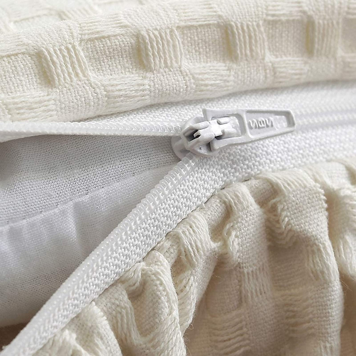 SFYZ HOME Fabric French Chair Cushion with Ties,Simple Not-Slip Soft seat Pad,Thick Rustic Ruffled Skirt Seat Cover for Dinner Chair (Brown,43x45cm(17x18inch))