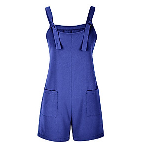 plus size overalls for women Womens Summer Short Jumpsuits Adjustable Strap Casual Rompers with Pockets Loose Fit Comfy Trendy Overalls 2023 Blue XL