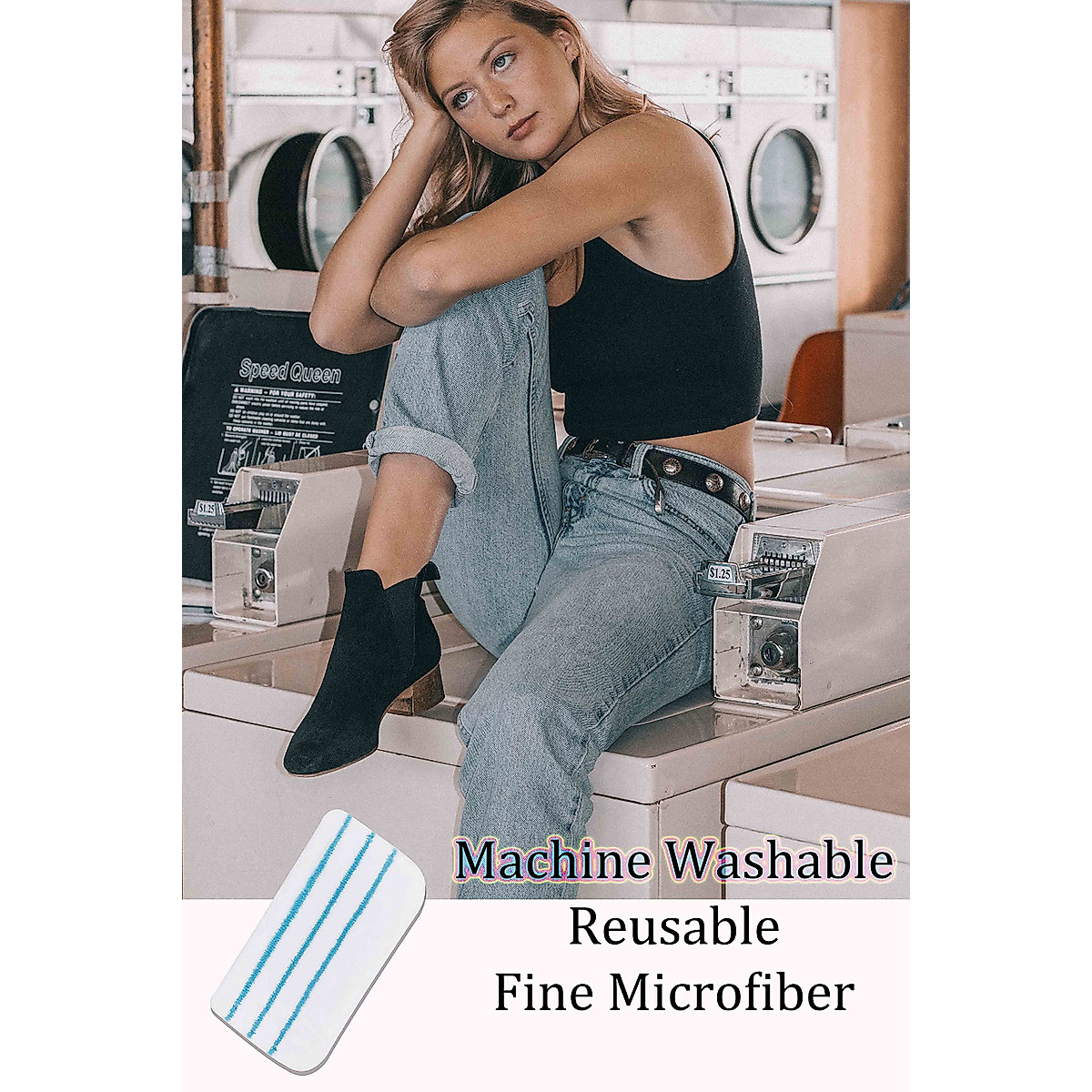 Amazinpure 6 pack SMP20 1600 Steam Mop Pads Replacement Compatible with Black+Decker Steam Mop FSMP20 SM1600 1610 1620 1630 SMH1621 HSMC1300FX HSMC1321 FSM1610 1630 BDH1855SM BDH1760SM 1765 1715