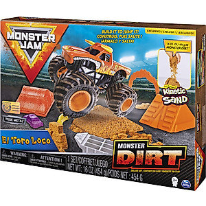 Monster Jam, El Toro Loco Monster Dirt Deluxe Set, Featuring 16oz of Monster Dirt and Official 1:64 Scale Die-Cast Monster Jam Truck