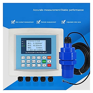 Integrated Open Channel Ultrasonic Flow Meter, Flume Farmland Irrigation Sewage Flow Meter 4-20mA with 10m Cable - Long Lasting(with Micro Printer)