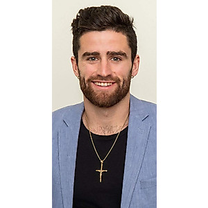 LooptyHoops Extra-Large 14k Yellow Gold Extra Large Crucifix Cross Pendant Charm, (57mm)