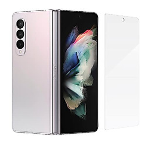 SETPOT Samsung Galaxy Z Fold 3 Smartphone Protective Bundle Tempered Glass HD Screen Protector| Foldable Display, Multi Window View, Factory Unlocked Android US Version (Phantom Silver, 256GB)
