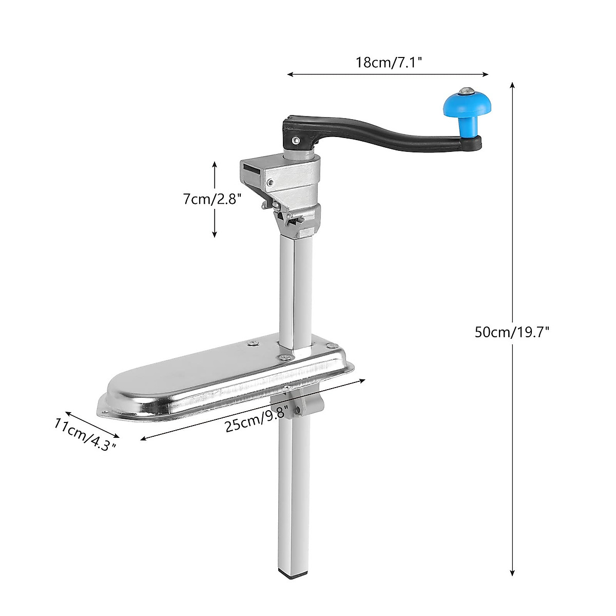 Commercial Can Opener, 18" Old Reliable Manual Can Opener with Plated Steel Base For Cans, Heavy Duty Industrial Can Opener,Screw Down Base, Ergonomic Handle (Manual Can Opener)