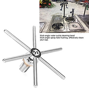 Yomiyuyr Stainless Steel Automatic Bottle Washer, High Pressure Glass Rinser for Kitchen Sink, Cup Washer for Sink, Multi Angle Cup Cleaner, 7.09x2.87in