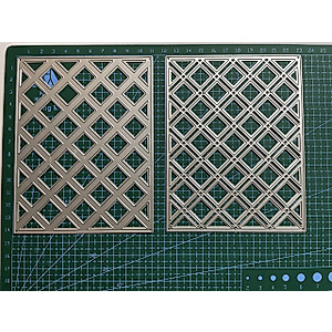 Ammsochy Cutting Dies 3D Backgrounds Frame Metal Stencils Scrapbooking Tools DIY Craft Carbon Steel Embossing Template for Paper Card Making Album Arts Crafts Supplies (Rhombus Layering)