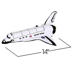 ArtCreativity Stuffed Space Shuttle - 14" Soft Cuddly Astronaut Toy for Kids, Easter Basket Stuffer, Birthday Gift