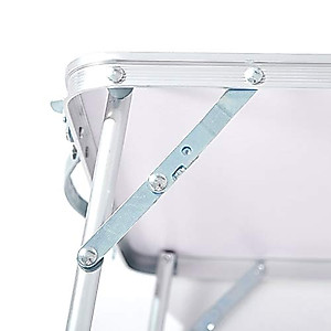 Amadj Foldable Laptop Table,Portable Standing Bed Desk, Bed Desk, Breakfast Serving Bed Tray, Portable Mini Picnic Table & Ultra Lightweight, Folds in Half with Inner Storage Space