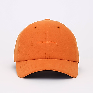 UNDERCONTROL Baseball Fleece Dad Hat Low Profile Embroidered Curved Visor Sports Adjustable Buckleback Trucker Cap Unisex (Orange)