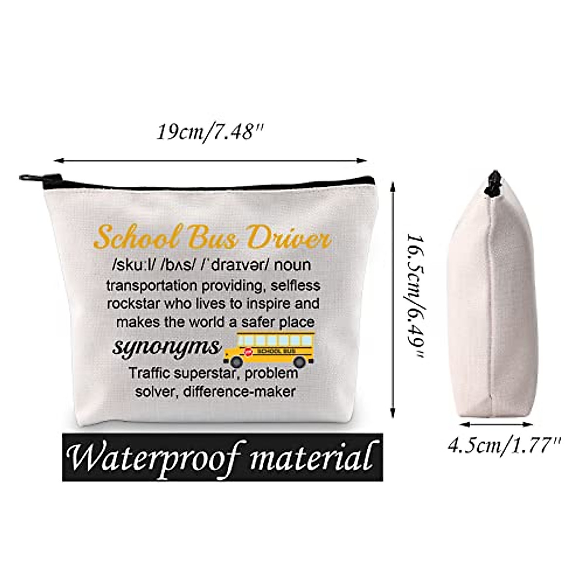 JNIAP School Bus Driver Cosmetic Bag School Bus Driver Appreciation Gift School Bus Driver Retirement Back To School Gift (School Bus Driver bag)