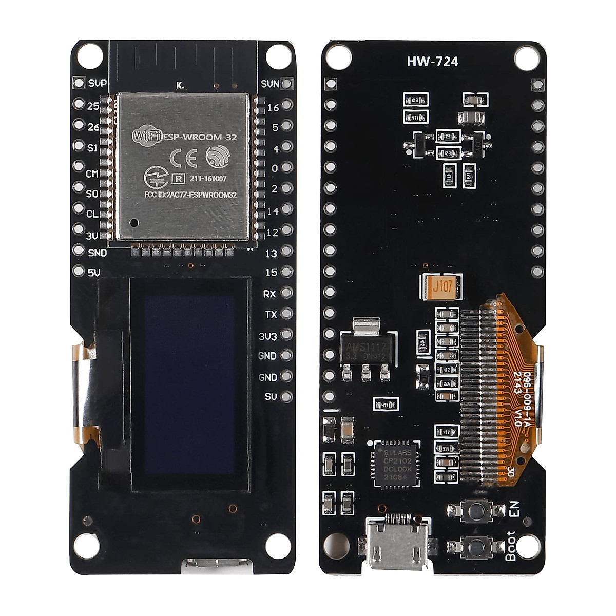 AITIAO 2PCS 0.96" OLED ESP-WROOM-32 ESP32 Display 2.4GHz WiFi Bluetooth Dual Mode Development Board Display for Wemos D1 AP STA