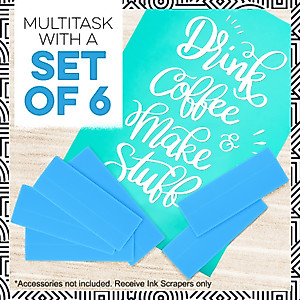 IMPRESA [6 Pack] Extra Long Silicone Squeegee for Screen Printing & Stencil Sheets - DIY Screen Print Squeegee - Rubber Squeegee Screen Printing - DIY Silk Screen - Chalk Paste & Ink Scraper