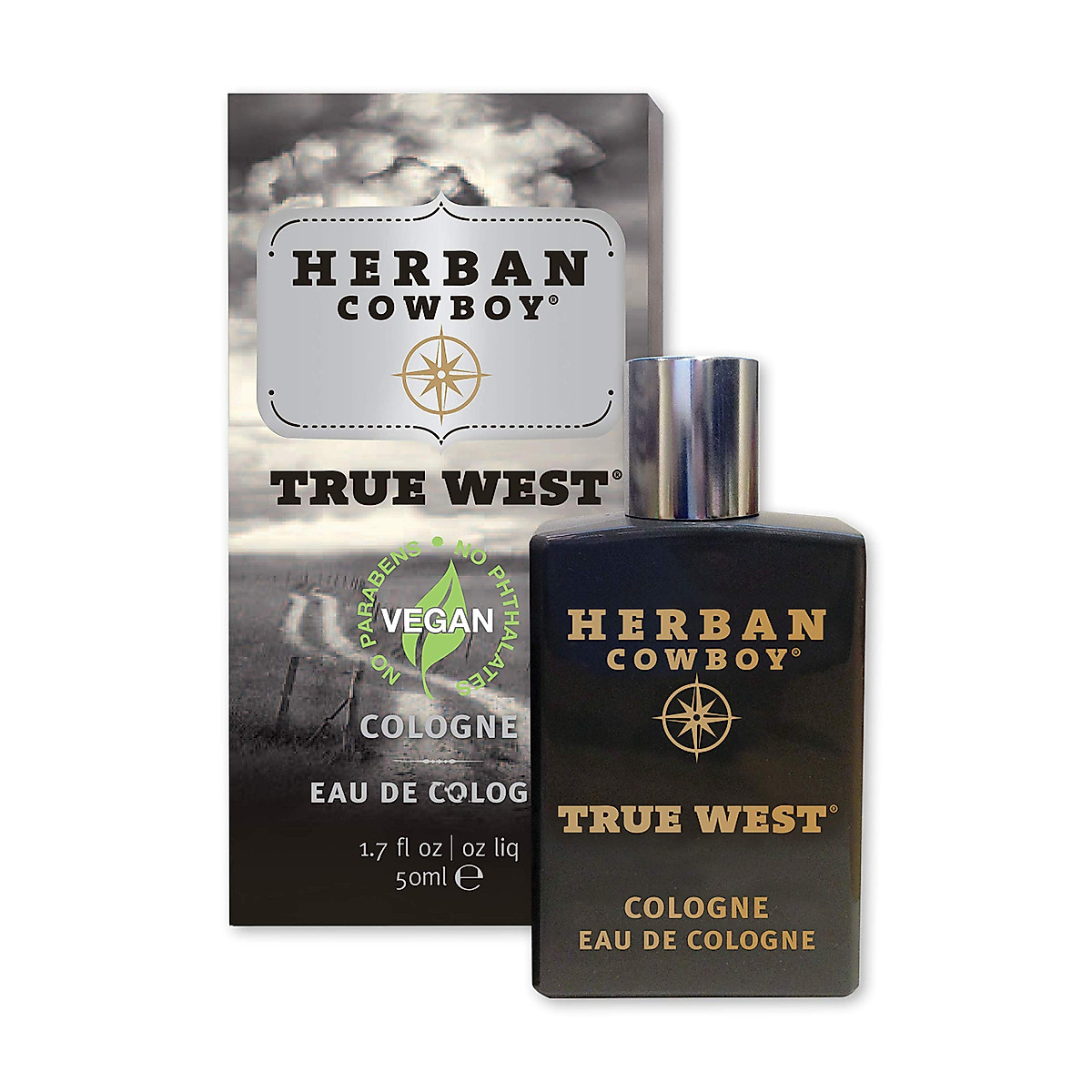 Herban Cowboy Cologne | Men’s Cologne | No Parabens, No Phthalates & Certified Vegan, 1.7 Ounce (True West)