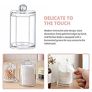 FOMIYES Cotton Bud Holder Jewelry Stand Cotton Pads Holder Cotton Balls Swab Holder Container with Lid Makeup Removers Pad Container for Nail Polish Makeup Removers Pad Jewelry Holder