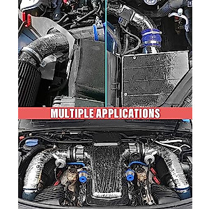 YAKEFLY 12“x24” Aluminized Heat Shield Mat,Aluminized Heat Shield Adhesive Backed Heat Barrier Insulation Wrap,Adhesive Backed Aluminized Fiberglass Heat Shielding Mat for Car (Silver)