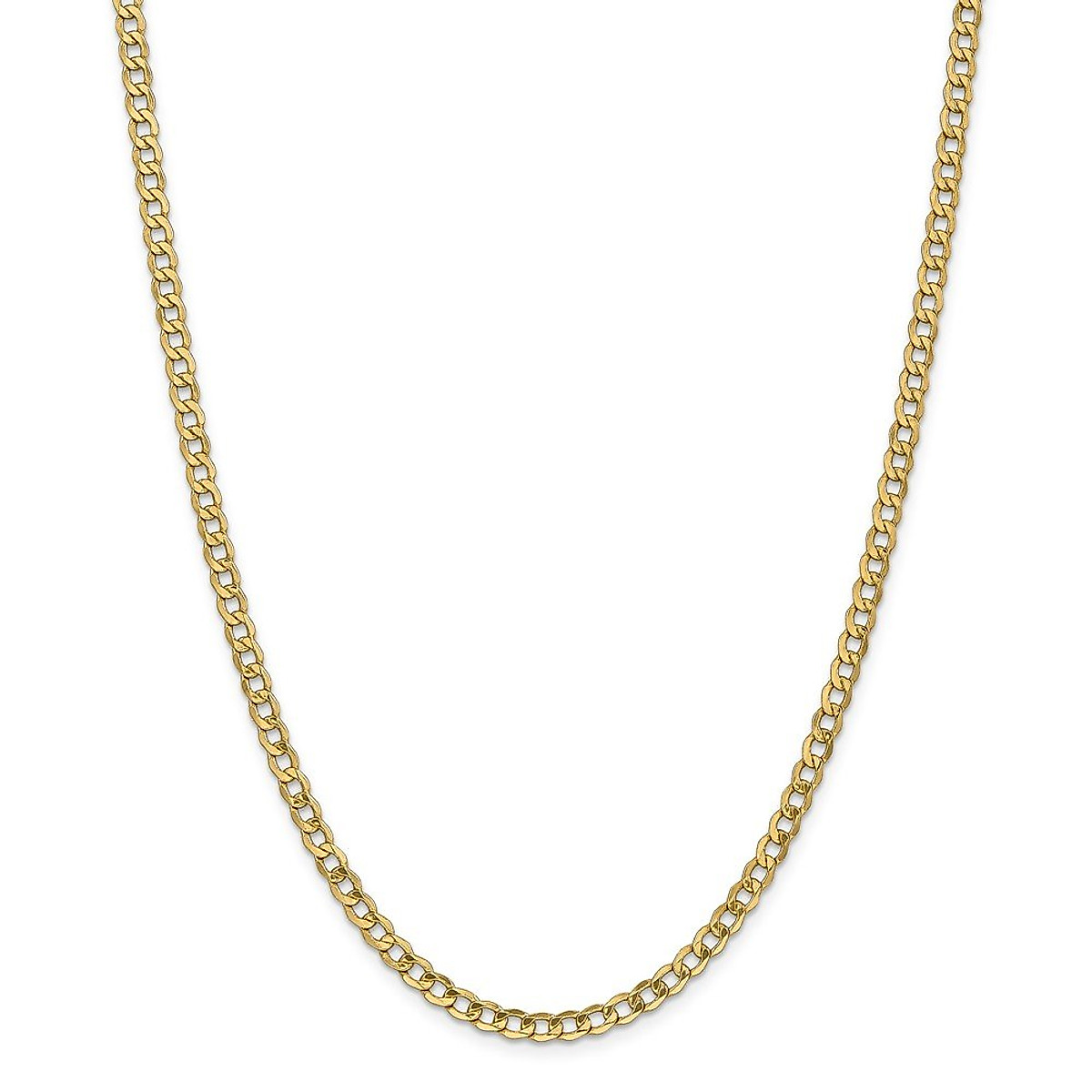 The Black Bow 4.3mm, 14K Yellow Gold, Hollow Curb Link Chain Necklace, 24 Inch