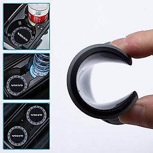 2 Pcs Silicone Non-Slip Car Cup Holder Coasters for Volvo XC60, XC90, S90, V90 2019-2022 with Car Logo Car Cup Holder Car Accessories(3 Inch)