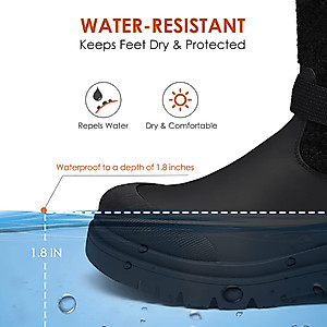 DREAM PAIRS Women's Waterproof Winter Snow Boots with Warm Comfortable Fur Lining, Anti Slip Rubber Mid-Calf Booties Outdoor, Sdsb2203W, Black, Size 10