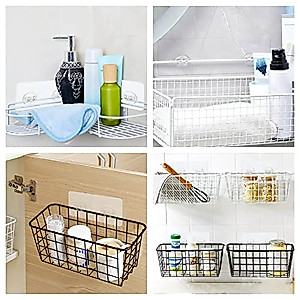 UFURMATE Adhesive Sticker Hooks, 10Pcs Transparent Shower Caddy Adhesive Hooks Bathroom Corner Shelf Holders No Drilling Shower Caddy Basket Supports for Bathroom Kitchen (Double Hook)