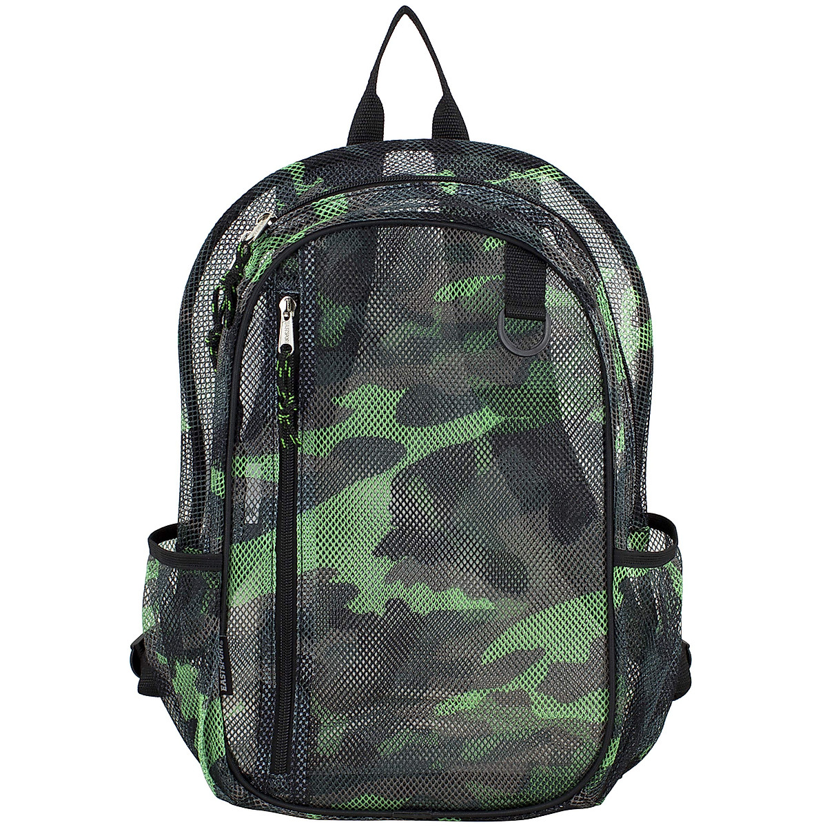 Eastsport Active Mesh Backpack See Through Semi Transparent with Adjustable Straps for Work, Travel, Security, Swimming and Beach - Camo/Black