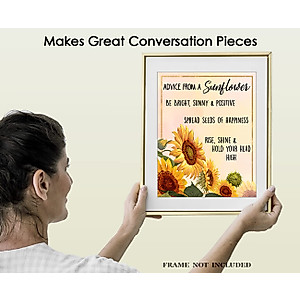 Motivational Wall Art Office Decor for Men & Women: "Hold Your Head" High 8x10 Inspirational, Motivational Poster & Positive Affirmations Wall Decor for Kids