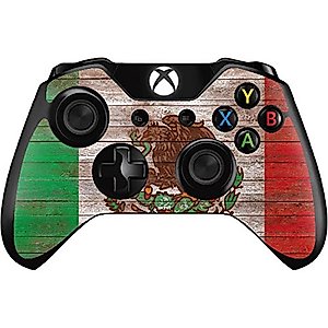 Skinit Decal Gaming Skin compatible with Xbox One Controller - Originally Designed Mexican Flag Dark Wood Design