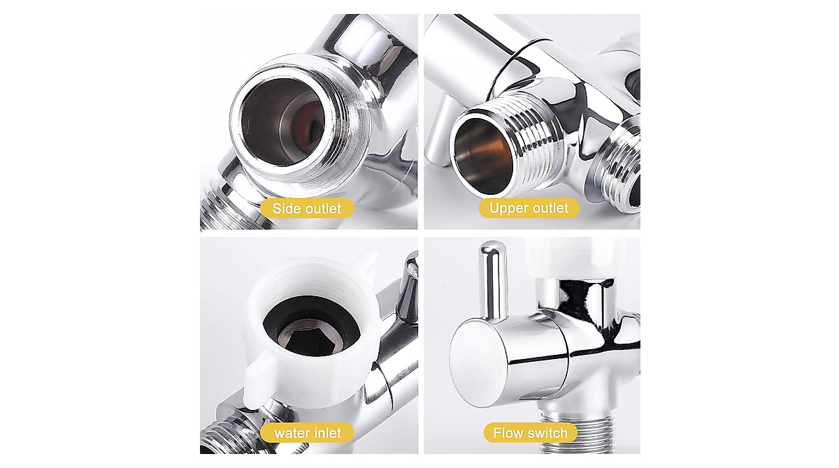 Bidet T Adapter with Shut-Off Valve - Brass T Connector for Toilet