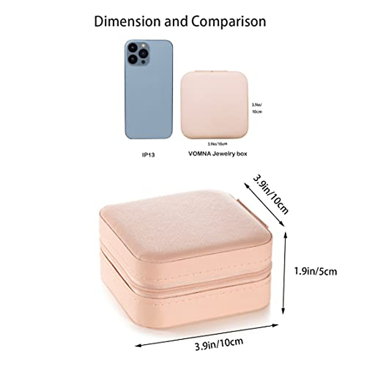 Mini Jewelry Travel Case,Small Jewelry Box,Traveling Jewelry Organizer,Portable Jewellery Storage Holder for Rings Earrings Necklace Bracelet Bangle Organizer,Boxes Gifts for Girls Women(PU-Pink)] 1 Pack