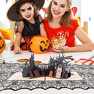 Halloween Table Runner, Black Lace Spider Web Table Runner for Halloween Table Decor, 18 X 72 Inch Halloween Lace Table Runner for Halloween Table Decoration Kitchen Indoor Halloween Decoration