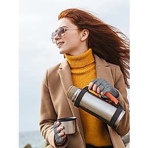 4 Pairs Winter Fingerless Gloves Half Finger Gloves Knit Fingerless Gloves for Women Men Warm Stretchy Mittens for Winter (Black, Dark Blue, Dark Gray, Light Gray)